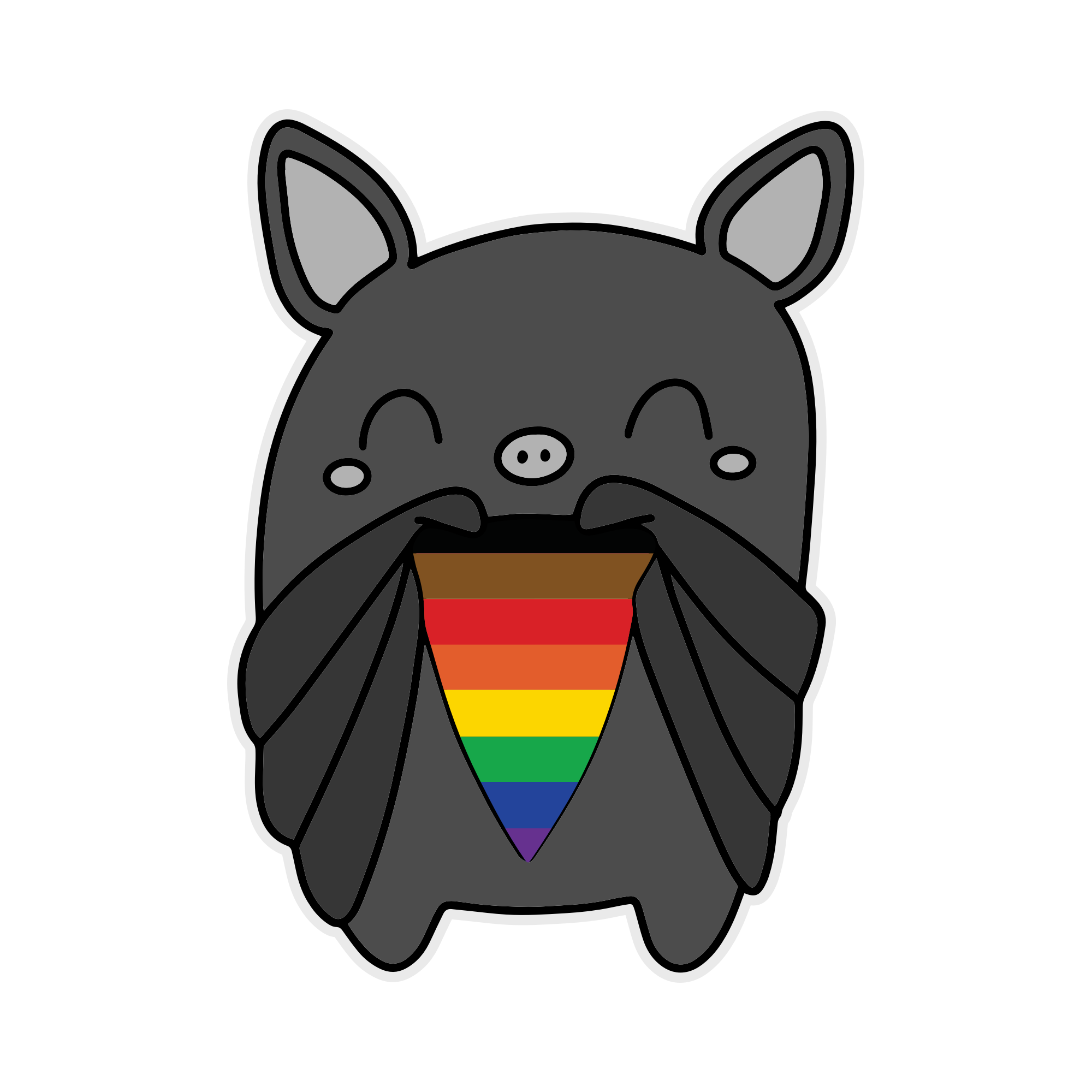 Bat with LGBTQIA+ Pride Flag Sticker | Spilled Milk